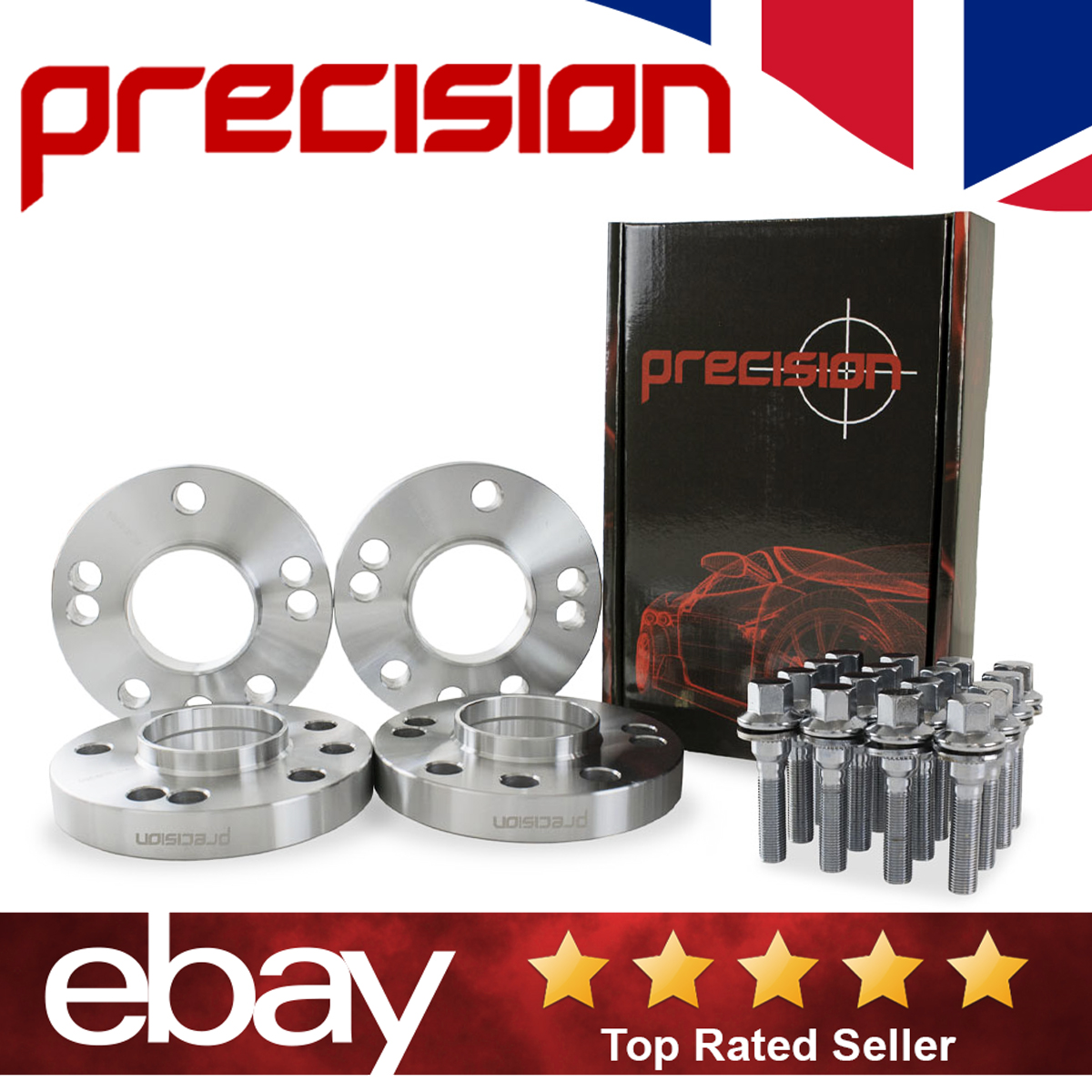 Precision Wheel Spacers 20mm & Bolts Hubcentric For Citroen Alloys -2 ...